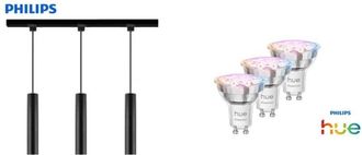 Philips Pendelleuchte 3er Hue Spot Paxie Easy Link schwarz 157 cm warmweiß-kaltweiß RGB