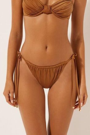 Calzedonia Brazilian-bikinihose Mit Schmalen B&auml;ndchen Shiny Satin Braun