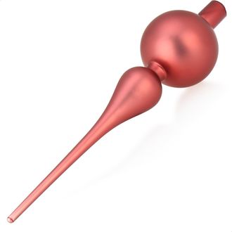 Com-Four Weihnachtsbaumspitze - Christbaumspitze aus echtem Glas für Weihnachten - Tannenbaumspitze für den Christbaum (28cm - edle Rose matt)