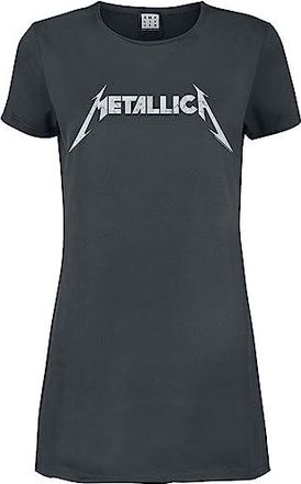 Metallica Amplified Collection - Logo Femme Robe Courte Anthracite XL 100% Coton