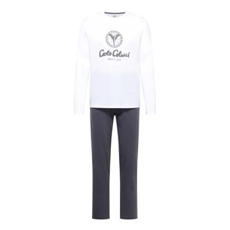 Carlo Colucci Langarm Pyjama Set - - Nightwear & Lounge - Herren - Wei&szlig; - M