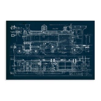 Generic Zug Mechanischer Blaupause Patent Poster Leinwand Poster Wandkunst Dekor Druck Bild Gemälde für Wohnzimmer Schlafzimmer Dekoration Unrahmen: 40 x 60 c