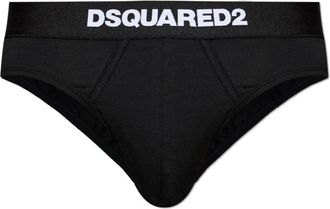 Dsquared2 Homme, Sous-v&ecirc;tements, Noir, Taille: XL Slips Logo en Coton Raffin&eacute;