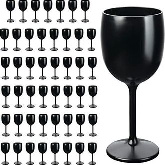 Schramm Lot de 48 verres &agrave; vin r&eacute;utilisables en noir au choix - 6, 12, 24 ou 48 fl&ucirc;tes &agrave; champagne, fl&ucirc;tes &agrave; champagne