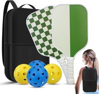 Generic Pickleball-Set für Erwachsene, Profi-Schläger, Pickleball-Bälle, Sporttasche, komplettes Set für Pickleball-Spieler, Outdoor-Sportzubehör für Freizeit