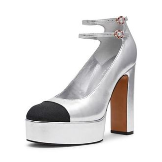 Steve Madden Peyton pour femme, Cuir argent&eacute;., 6