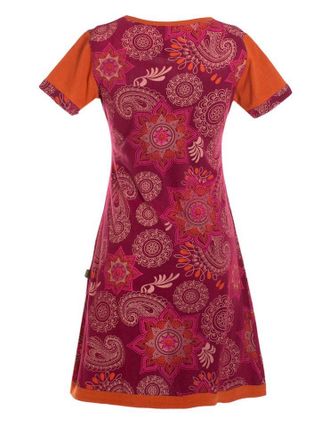 vishes Sommerkleid Mini Kleid kurzarm Baumwolle Sommerkleid Mandalas Alternative Bekleidung, Ethno, Hippie, Retro Style