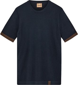 Mos Mosh Strick-T-Shirt aus Baumwolle mit Rundhalsausschnitt in