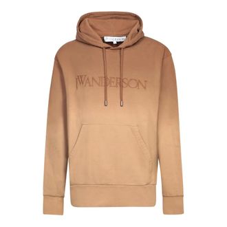 J.W.Anderson Homme, Sweatshirts et sweats à capuche, Brun, Taille: L Sweat à capuche marron avec poche kangourou