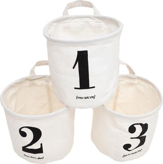 DOITOOL 3 Stück Teiliges Wandhängendes Aufbewahrungsset aus Baumwollstoff Große Kapazität Organizer Tasche für Schlafzimmer Bad Küche Büro Praktischer Hängebe