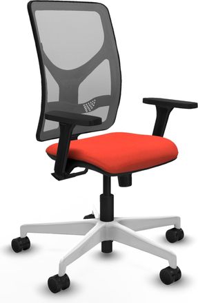 Piqueras y Crespo Neigbarer Schreibtischstuhl mit 3D-Armlehnen, h&ouml;henverstellbare Lendenwirbelst&uuml;tze, ausgestattet mit 3 Positionen und Schneideschaum, Grau/Dunkelorang