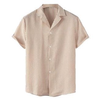 Generic Chemise hawa&iuml;enne de plage pour homme boutonn&eacute;e &agrave; manches courtes d&eacute;t&eacute; cara&iuml;bes chemises vacances tropicales d&eacute;contract&eacute;es vintage graphique hawa&iuml;en p