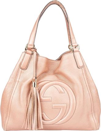 Gucci Crossbody Bags - Gucci Pink Metallic GG Soho Handbag - Gr. unisize - in Gold - für Damen