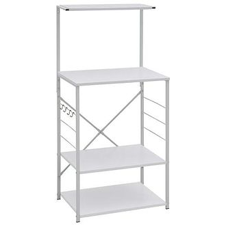 vidaXL Armoire &agrave; Micro-Ondes, Support pour Micro-Ondes, &Eacute;tag&egrave;re de Cuisine, Meuble de Rangement Salle &agrave; Manger Maison Int&eacute;rieur, Blanc Bois dIng&eacute;nierie