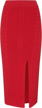 Patrizia Pepe Femme, Jupes, Rouge, Taille: 40 FR Gonna Midi Rossa