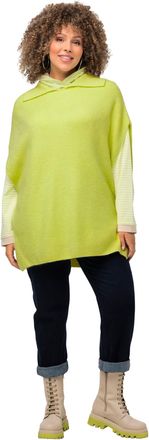 Ulla Popken Damen große Größen Übergrößen Plus Size Pullunder, Rippstrick, Oversized, Strickkragen, ärmellos limettengrün 46+ 823479403-46+