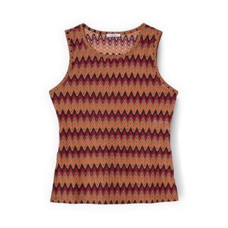 Motivi Chevron Stricktop - - Tops - Damen - Orange - S