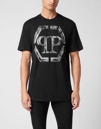Philipp Plein T-Shirt Hexagon Mit Schmucksteinen