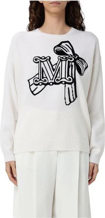 Max Mara Femme, Pulls, Blanc, Taille: 36 FR Pull avec brodé