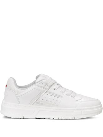 HUGO BOSS baskets à empiècements perforés - Blanc
