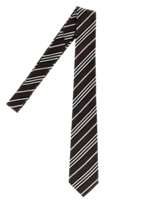 Saint Laurent Mens Embroidered Silk Tie Brownivory Exterior: Lining: Cravatte E Papillon Ties