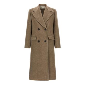 Tory Burch Manteau crois&eacute; en laine - Femme - Manteaux - Beige - Taille: 34 FR