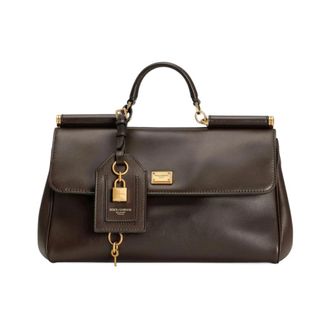 Dolce & Gabbana Dunkelbraune Top-Handle-Tasche - - Bags - Damen - Braun - ONE SIZE