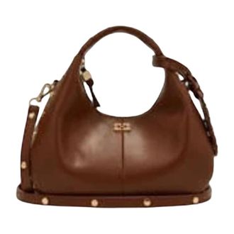 Ganni Hobo Mini Studs - - Bags - Damen - Braun - ONE SIZE