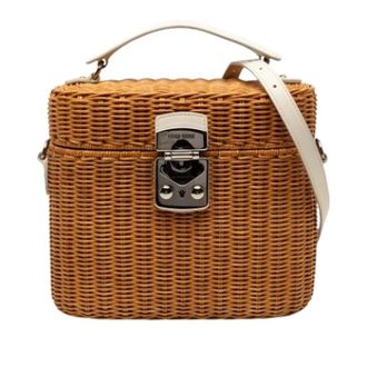 Miu Miu Pre-owned Rattan Satchel - Femme - Pre-owned - Brun - Taille: ONE Size