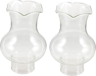 DOITOOL 2 St&uuml;ck Klare Glas lampenschirme f&uuml;r Petroleumlampe Vintage Ersatzglas f&uuml;r Kerosin &Ouml;llampen Winddichter Leichter Lampenschirm mit Einfacher Montage un