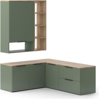 Vicco Wohnwand Wido, Grün, 5 Teile