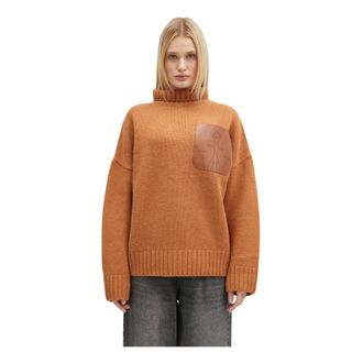 J.W.Anderson Pullover mit Leder-Patch-Tasche - - Knitwear - Damen - Orange - S