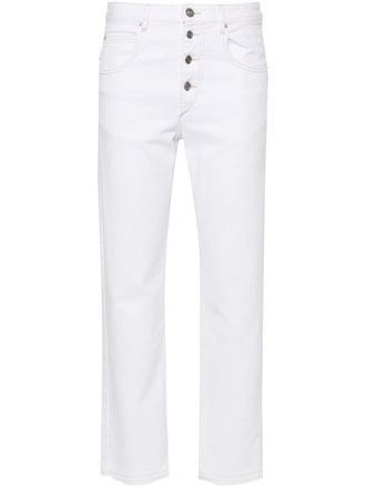 Isabel Marant jean slim à coupe courte - Blanc