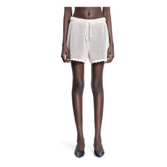 Sea NY Femme, Shorts, Blanc, Taille: 36 FR Shorts en crochet avec cordon de serrage et ourlet festonn&eacute;