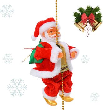 Generico Elektrischer Klettermann, animierte Weihnachtsfigur, buntes festliches Design, einfach zu bedienen, kompakte Größe, Weihnachtsdekoration für Baum, Tis