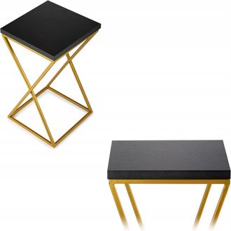 HowHomely Pflanzenst&auml;nder Metall 40 cm Hoch - Stabiler und Fester Blumenhocker mit Schwarz MDF-Platte auf Gold St&auml;nder - Blumenst&auml;nder zur Dekoration Innenr&auml;ume