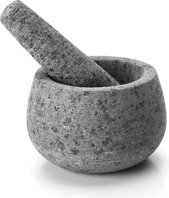 Lacor 60517 M&ouml;rser Und Stampfe Der Granit, Stein, grau, 12 x 12 x 8 cm