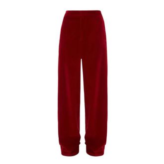 J.W.Anderson Rote Samthose mit Satinstreifen - - Trousers - Damen - Rot - XS