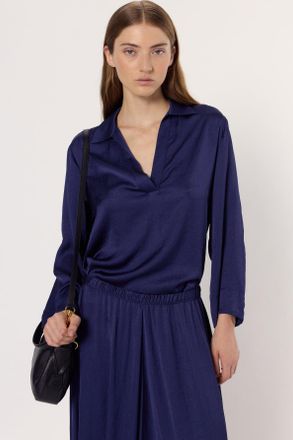 Gerard Darel Chemise fluide en satin - ALINA - Marine