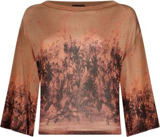 Liu Jo Femme, Pulls, Brun, Taille: 42 FR Pull imprim&eacute;