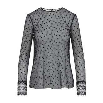 Alberta Ferretti L/S Pois Tulle Top - - Blouses & Shirts - Damen - Schwarzk - M