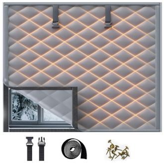 Generic 3-lagige Baumwolle Thermo Fensterabdeckung, Winter Fenster Isolations Kit, Weiche Und Atmungsaktive Isolierte Vorh&auml;nge, F&uuml;r Zuhause, Wohnmobil, Garage