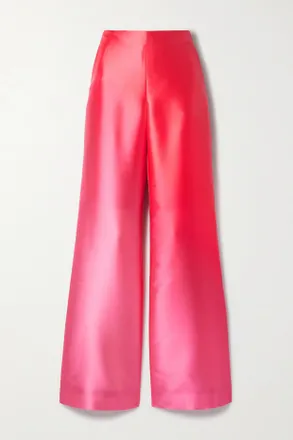 SemSem Pantalon Large En Satin Duchesse &Agrave; D&eacute;grad&eacute; - Rose