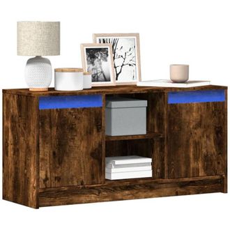 vidaXL Vidaxl - Meuble tv avec led chêne fumé 100x34x50 cm bois dingénierie