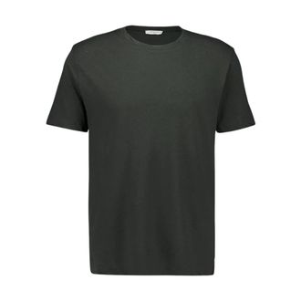 Boglioli Dunkelgr&uuml;nes Baumwoll-Leinen-Rundhals-T-Shirt - - Tops - Herren - Gr&uuml;n - 2XL