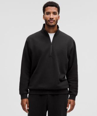 lululemon Steady State Sweater mit halblangem Rei&szlig;verschluss f&uuml;r M&auml;nner - Gr&ouml;&szlig;e 2XL in Black