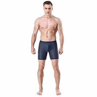 Generico Sous-v&ecirc;tements de sport pour homme Boxer Jambe Longue Sous-v&ecirc;tements Sensual Homme Sous-v&ecirc;tements Quotidiens Doux et Respirant Slip en Maille Transpar