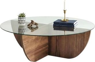 Dmora Wohnzimmertisch Phoebe, Niedriger Wohnzimmertisch, Kaffeeregal, Couchtisch f&uuml;r Sofa, 90x90h30 cm, Nussbaum