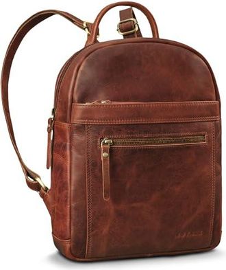 Royalz city sac &agrave; dos dames petit cuir sac &agrave; dos Delaware moderne vintage sac &agrave; dos femmes cuir v&eacute;ritable convient pour DIN A5 documents 10 pouces tablette, 