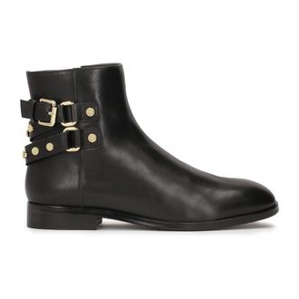 Kazar Schwarze Stiefel mit Strasssteinen auf einer flachen Sohle - - Shoes - Damen - Schwarzk - 36 EU